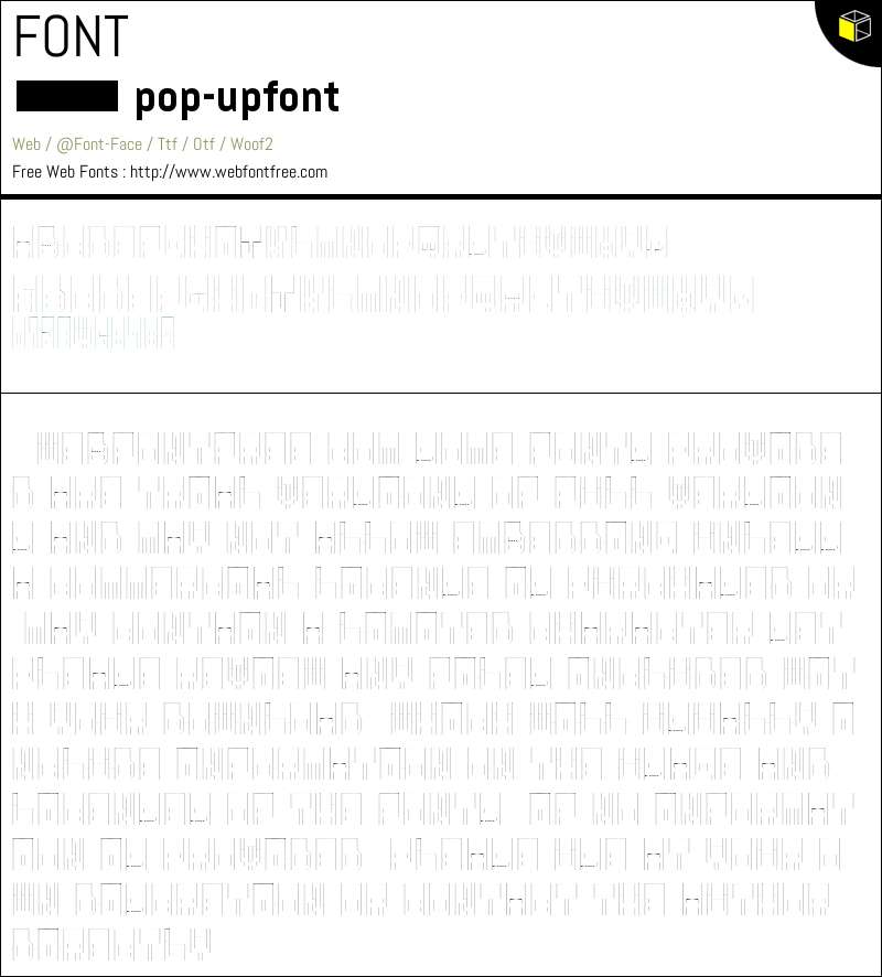 pop-up font Fonts Downloads - WebFontFree.Com