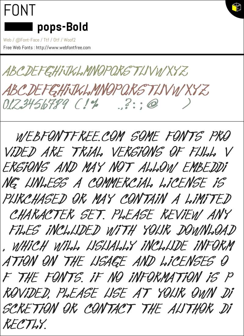 pops Bold Fonts Downloads - WebFontFree.Com