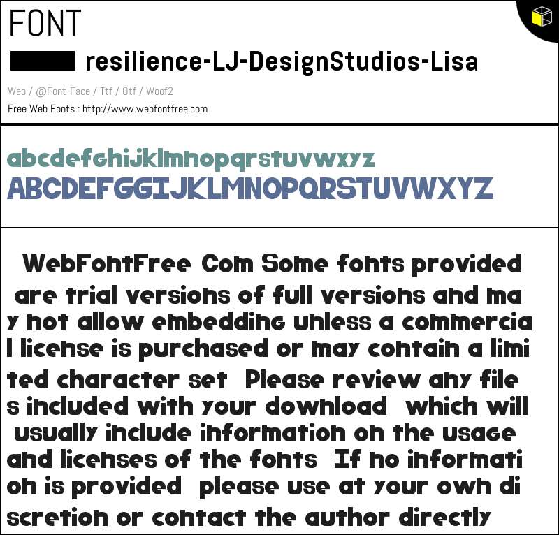 resilience - LJ-Design Studios Lisa Fonts Downloads - WebFontFree.Com