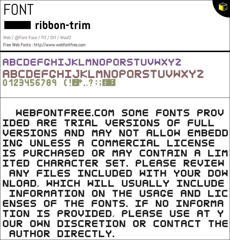 ribbon trim Regular Fonts Downloads - WebFontFree.Com