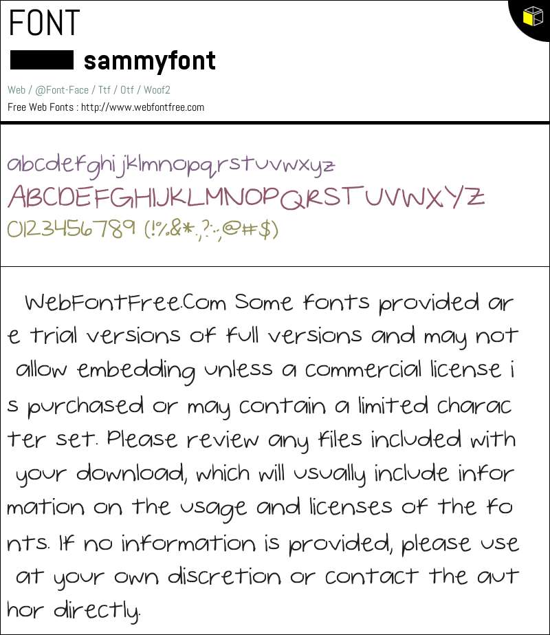sammyfont Fonts Downloads - WebFontFree.Com
