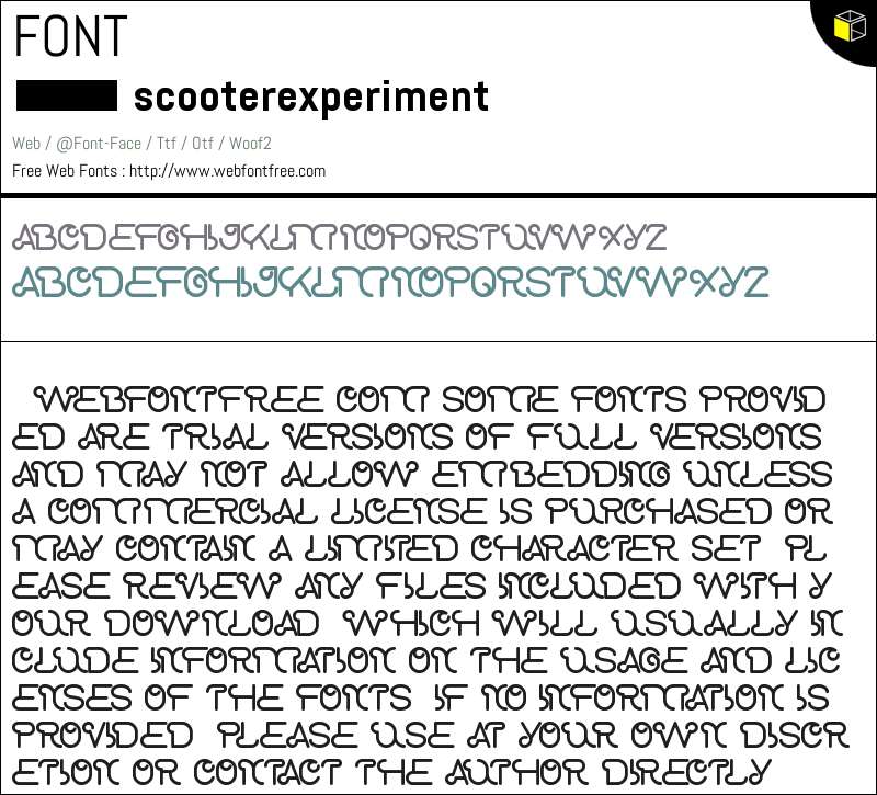 scooter experiment Fonts Downloads - WebFontFree.Com