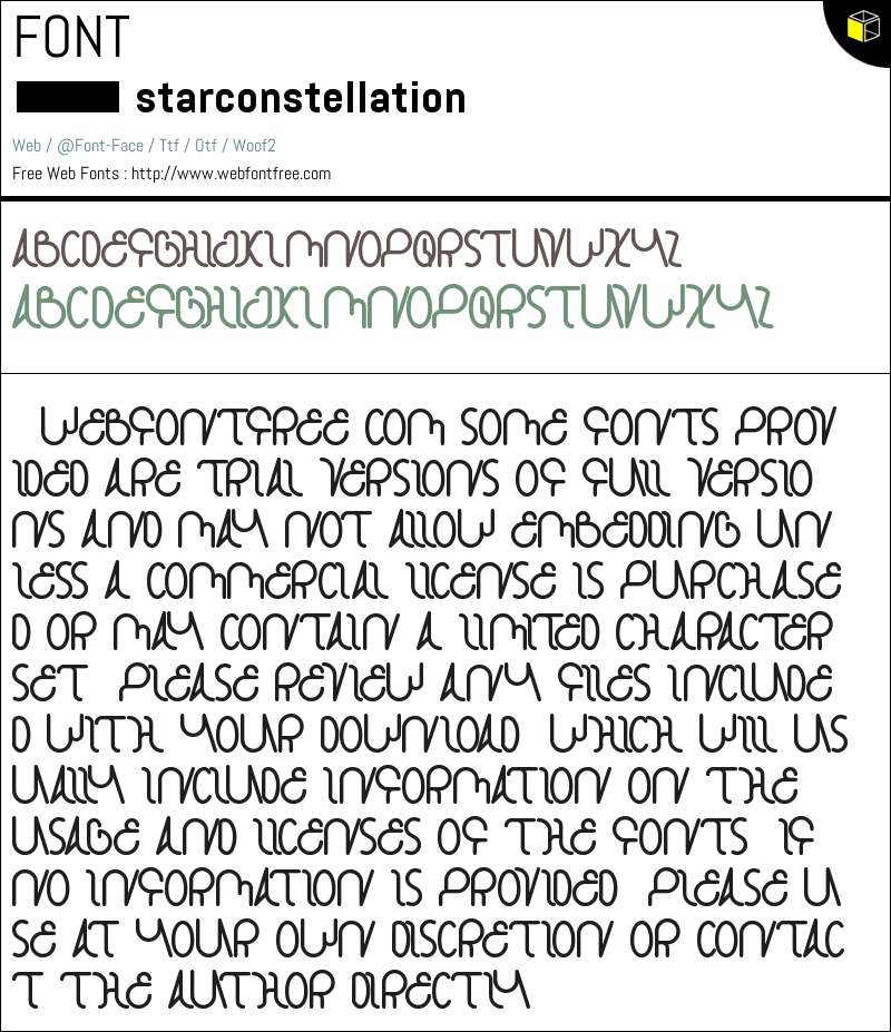 star constellation Fonts Downloads - WebFontFree.Com