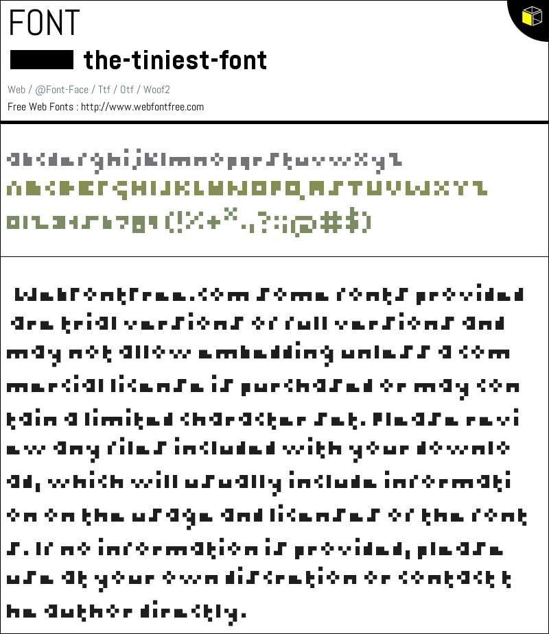 the tiniest font Regular Fonts Downloads - WebFontFree.Com