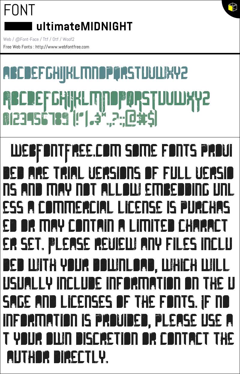 ultimate MIDNIGHT Fonts Downloads - WebFontFree.Com