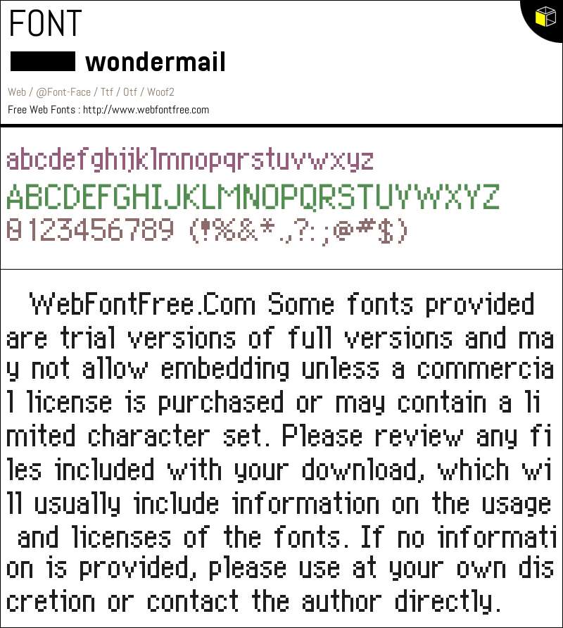 Wonder Mail Fonts Downloads - WebFontFree.Com